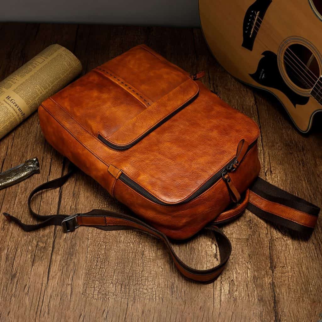 Balo da nam chất liệu da bò cao cấp B317 - GENTO Leather