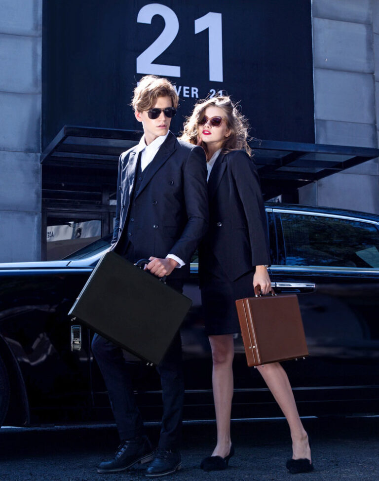 Cặp táp vali khoá số hàng hiệu da bò Gento D521 - GENTO Leather