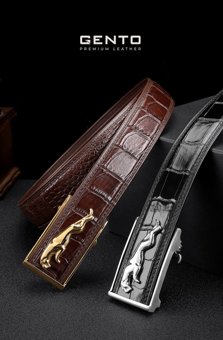 Thắt lưng nam da cá sấu Gento D4045